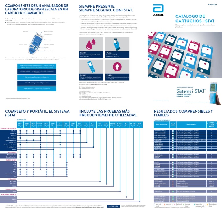 Brochure i-STAT Cartridge Menu HH Spanish PDF | PDF | Medicina CLINICA ...