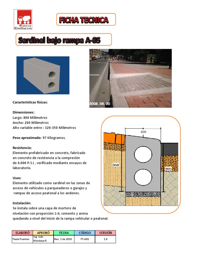 Sardinel A85: Dimensiones y Usos | PDF