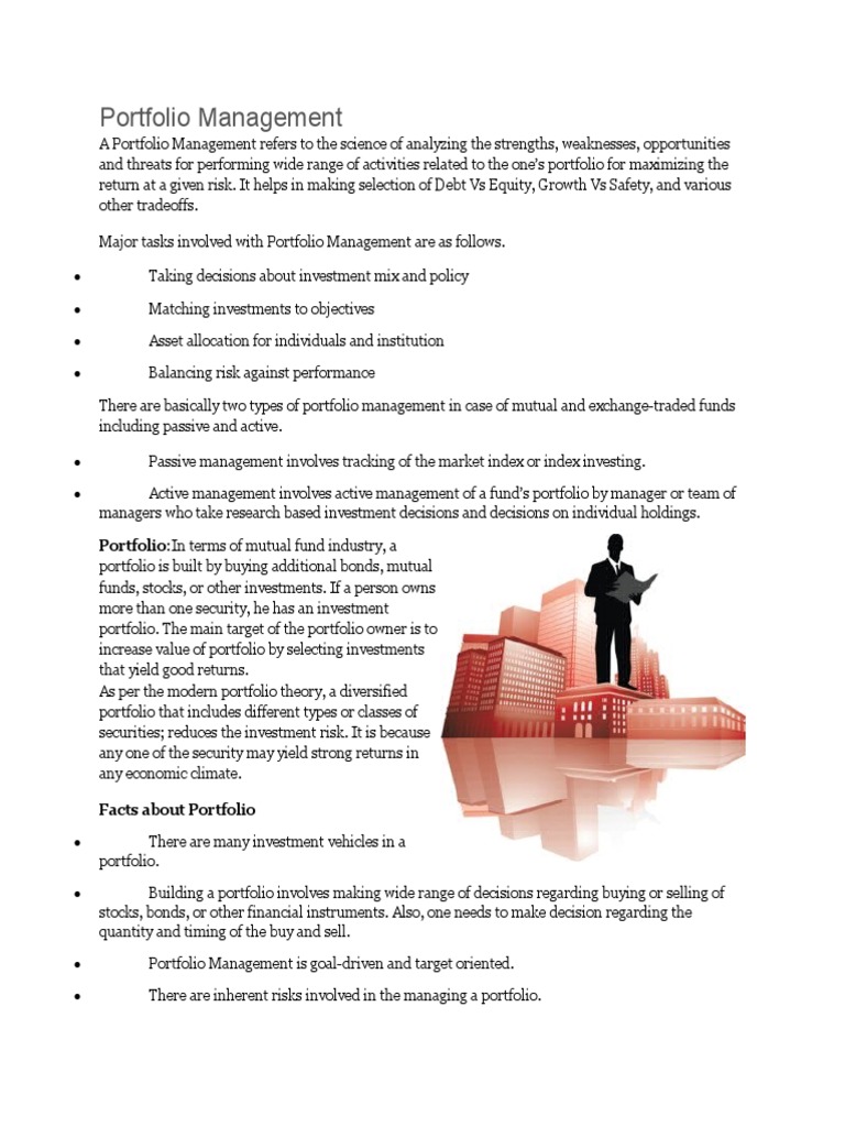 Portfolio Management: Portfolio:In Terms of Mutual Fund Industry, A ...