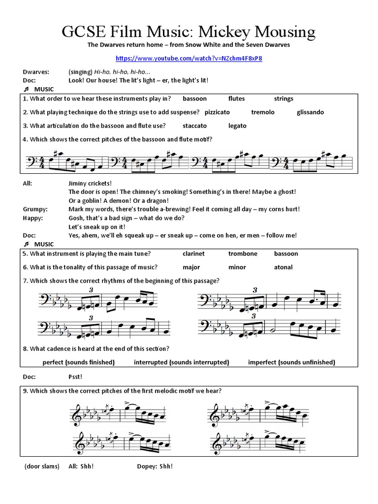 Mickey Mousing Listening | PDF