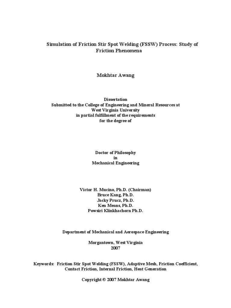 FSW Simulation Friction Simulation | PDF | Friction | Welding