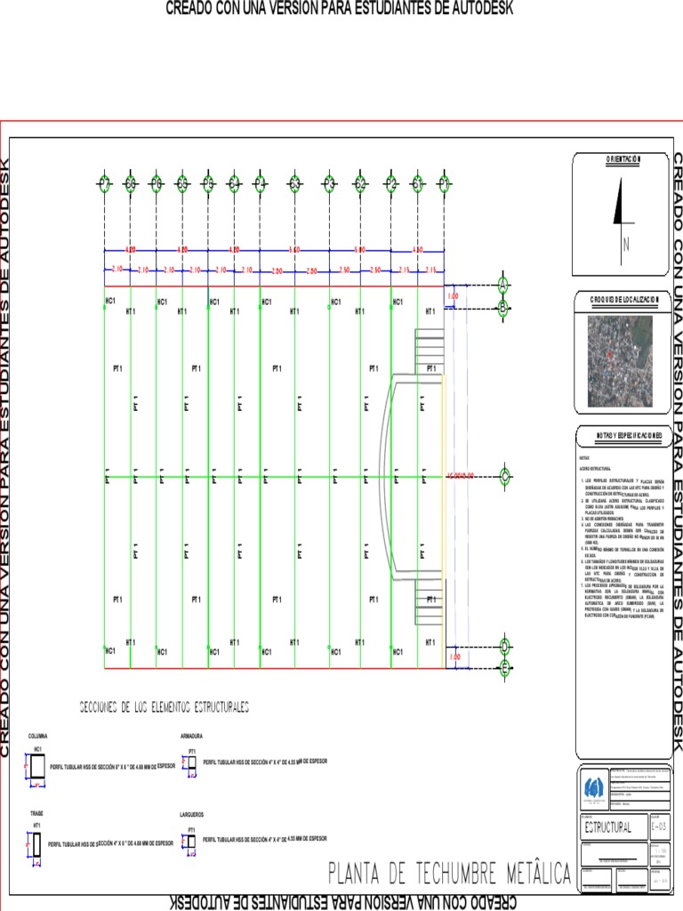 Plano de Techumbre Metálica Estructural | PDF | Ingeniería mecánica ...