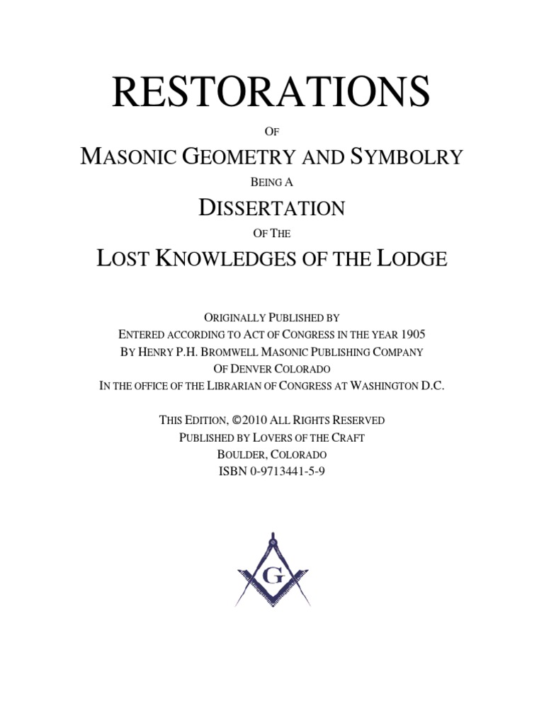 Restorations of Masonic Geometry and Symbolry | PDF | Freemasonry ...