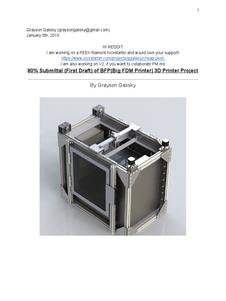 3D Printer Project: PEEK Filament Guide | PDF | Electric Motor | Belt ...