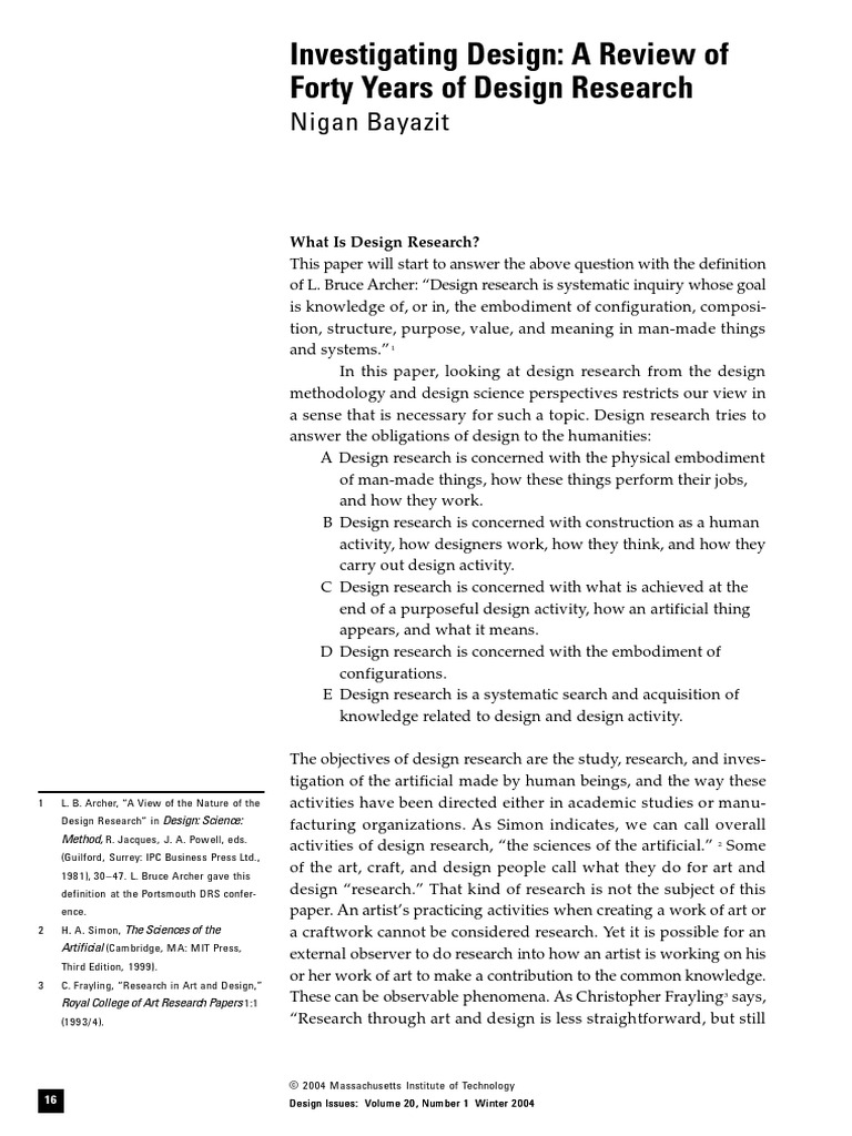 Investigating Design: A Review of Forty Years of Design Research | PDF ...
