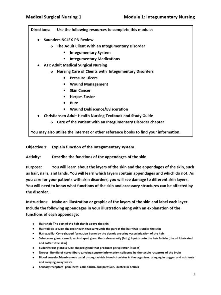 Ms 1 Integumentary Nursing | PDF | Skin Cancer | Skin