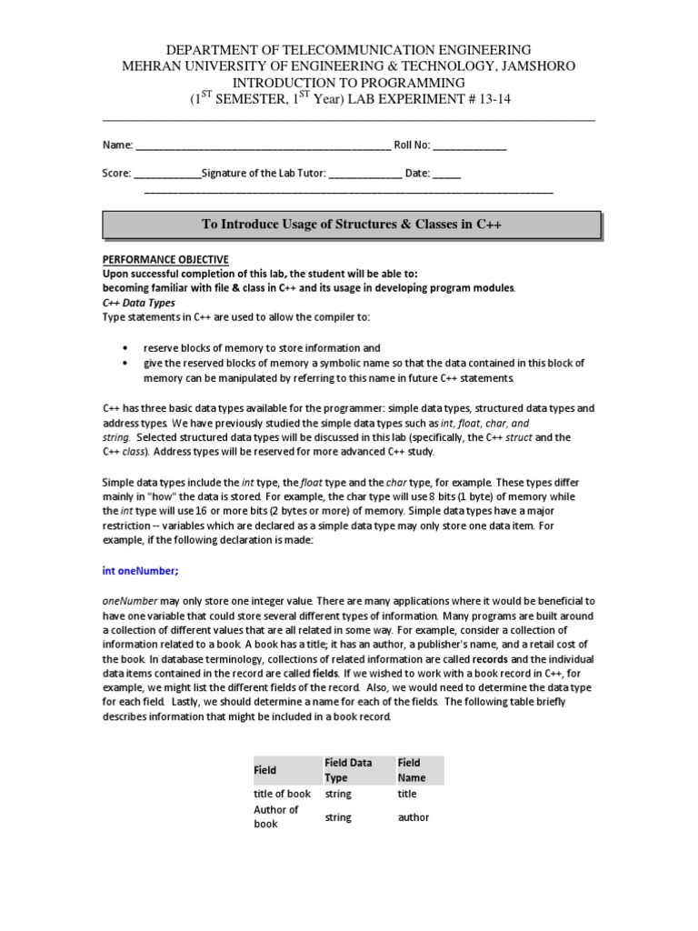 Itp Lab 13 14 Pdf Class Computer Programming C 3172