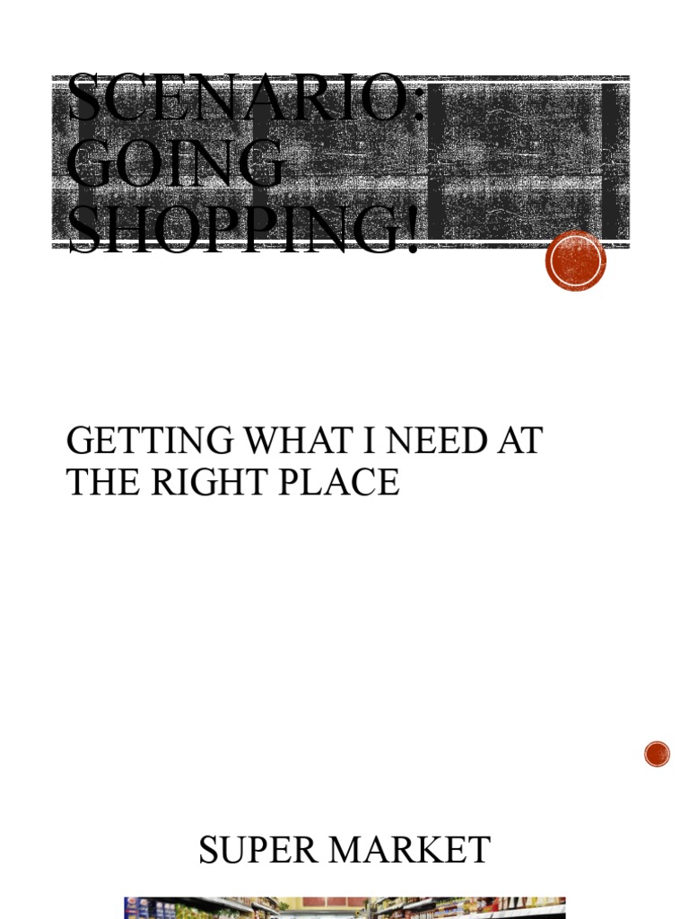 Scenario: Going Shopping! | PDF