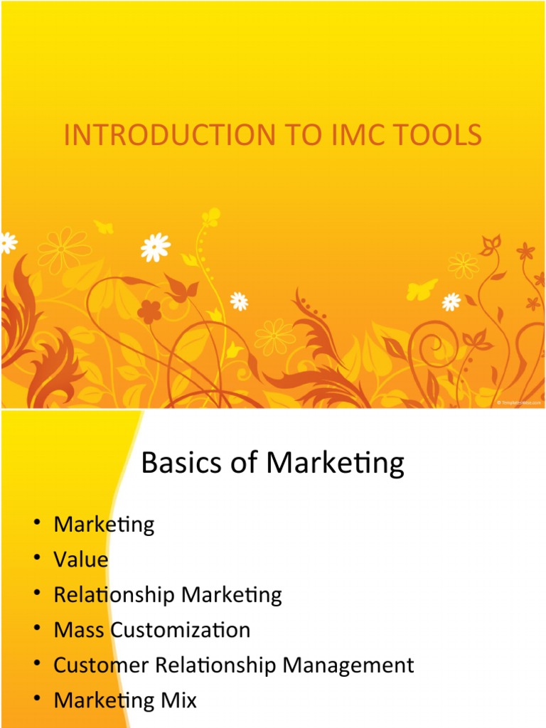 Intro IMC & IMC Tools | PDF | Marketing Communications | Marketing