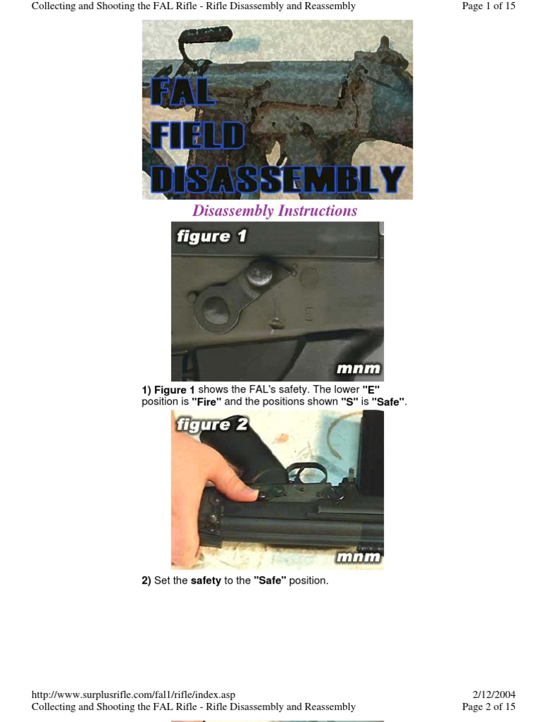 Disassembly Instructions: 1) Figure 1 Shows The FAL's Safety. The Lower ...