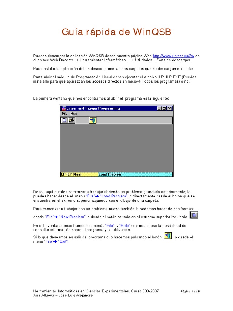 Guia Rapida WinQSB | PDF