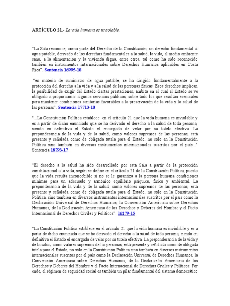 021-Vida Humana Inviolable | PDF | Derecho Constitucional | Derechos ...