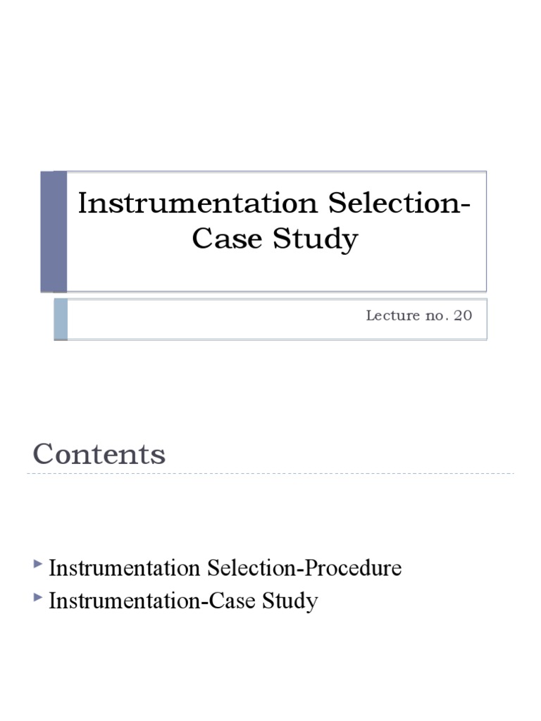 Process Instrumentation Selection - Case Study | PDF | Flow Measurement ...