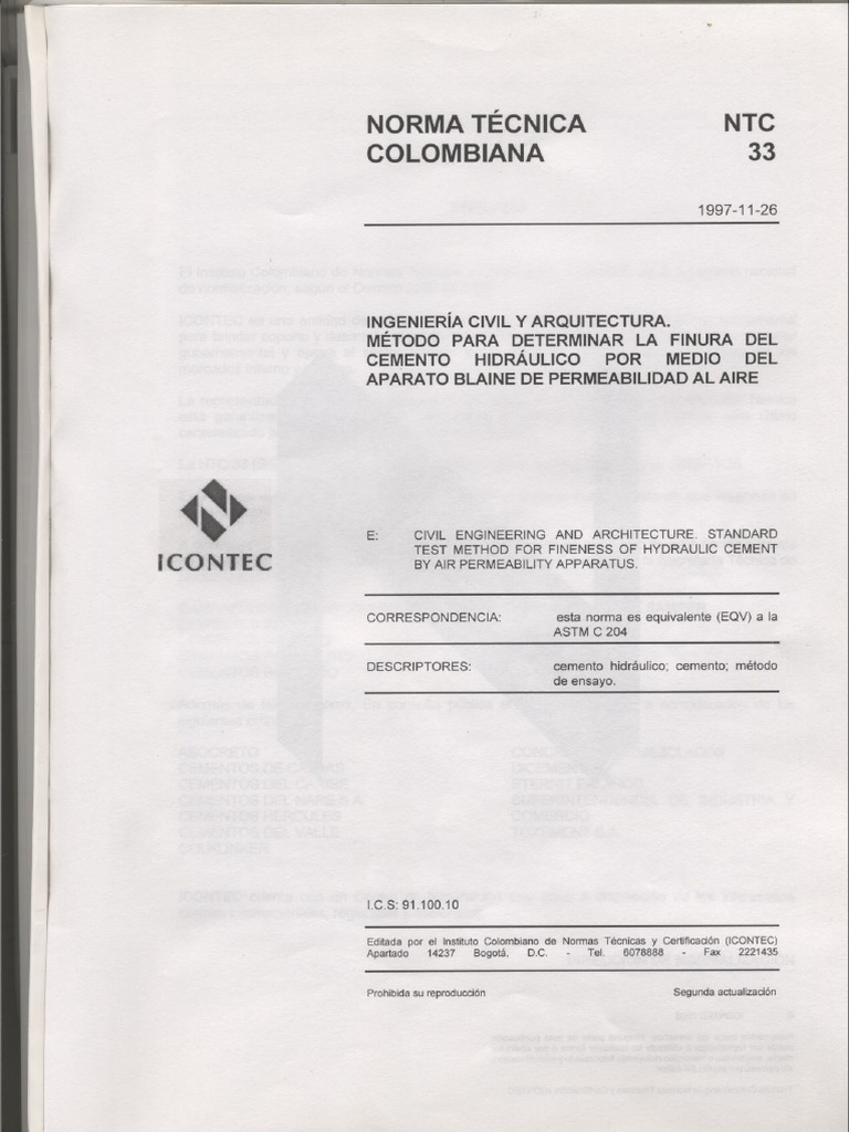NTC 33-1997 | PDF