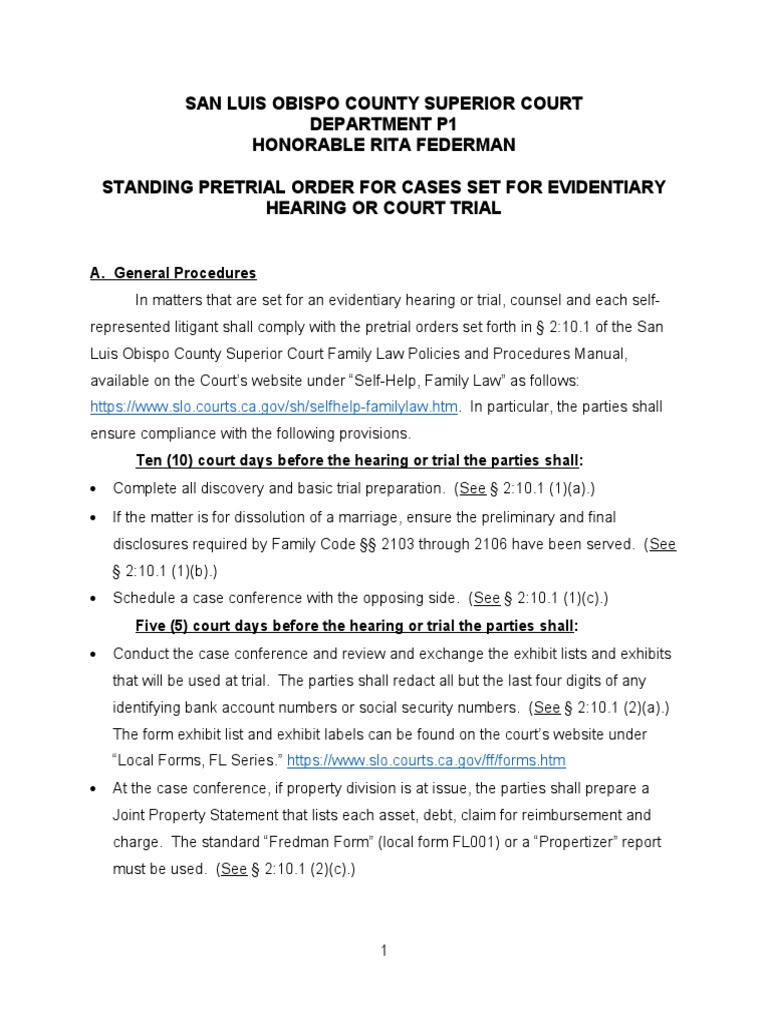 Pretrial Order P1 June 1 2020 | PDF | Discovery (Law) | Lawsuit