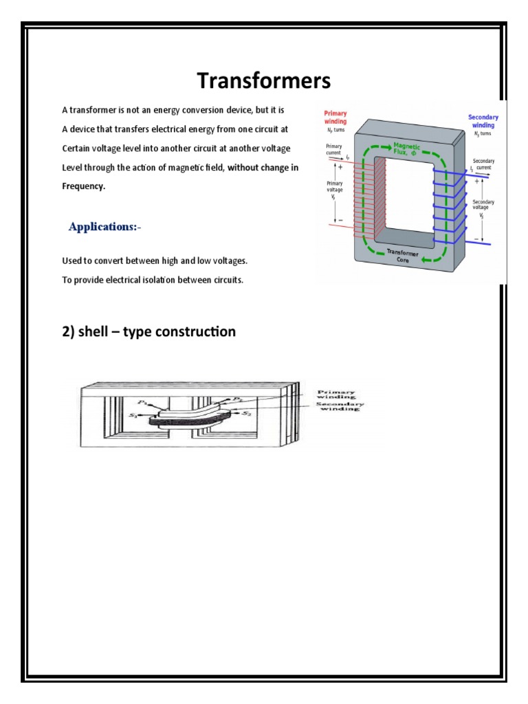 Transformers: 2) Shell - Type Construction | PDF