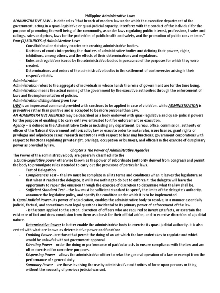 Philippine Administrative Laws | PDF | Administrative Law | Judiciaries