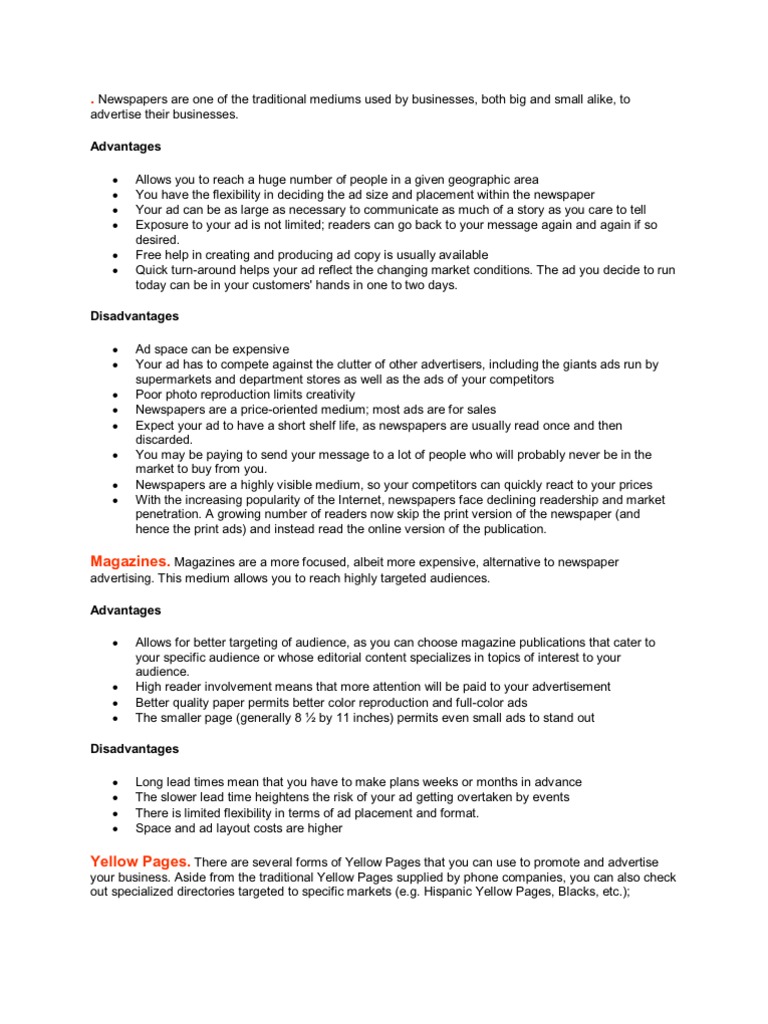 Advertising Assignment Types of Media | PDF | Direct Marketing ...