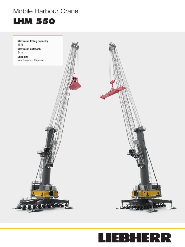 Liebherr LHM 550 Mobile Harbour Crane Datasheet English | PDF | Crane ...