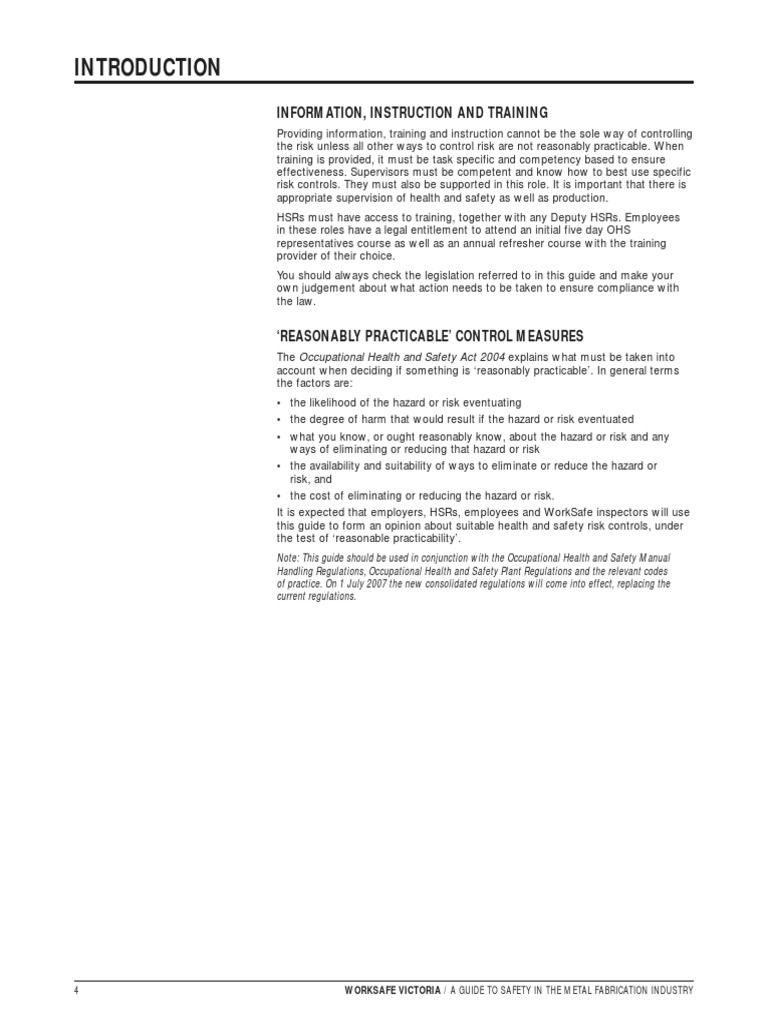 Information, Instruction and Training: Worksafe Victoria / A Guide To ...