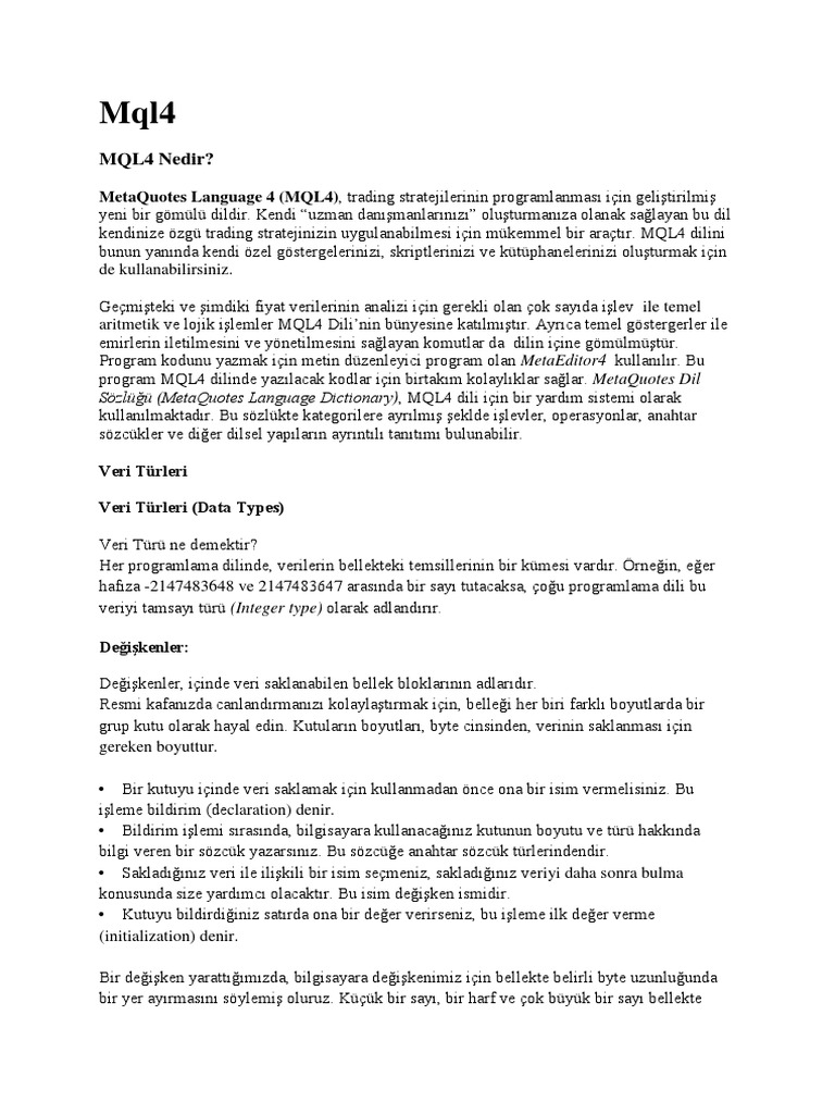 mql4 Turkish | PDF