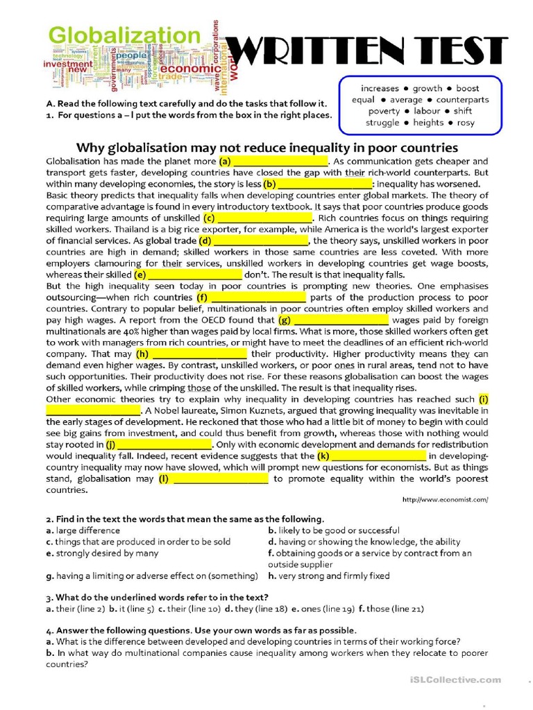 Globalization Vocabulary | PDF