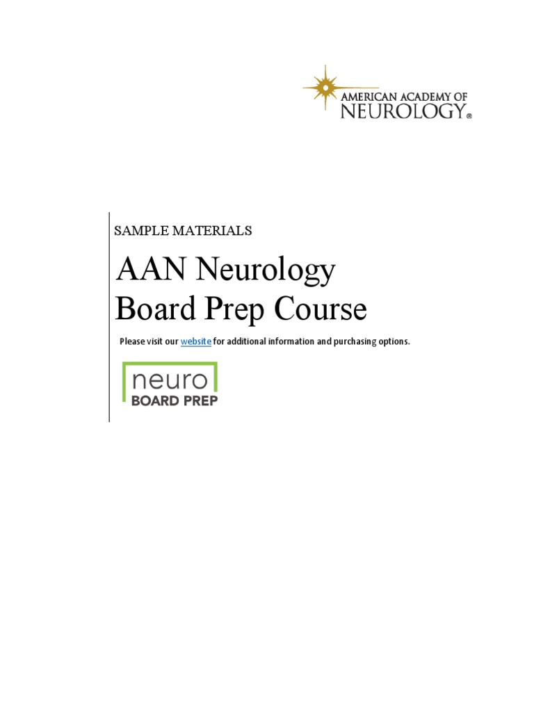AAN Neurology Board Prep Course: Sample Materials | PDF | Neuromuscular ...