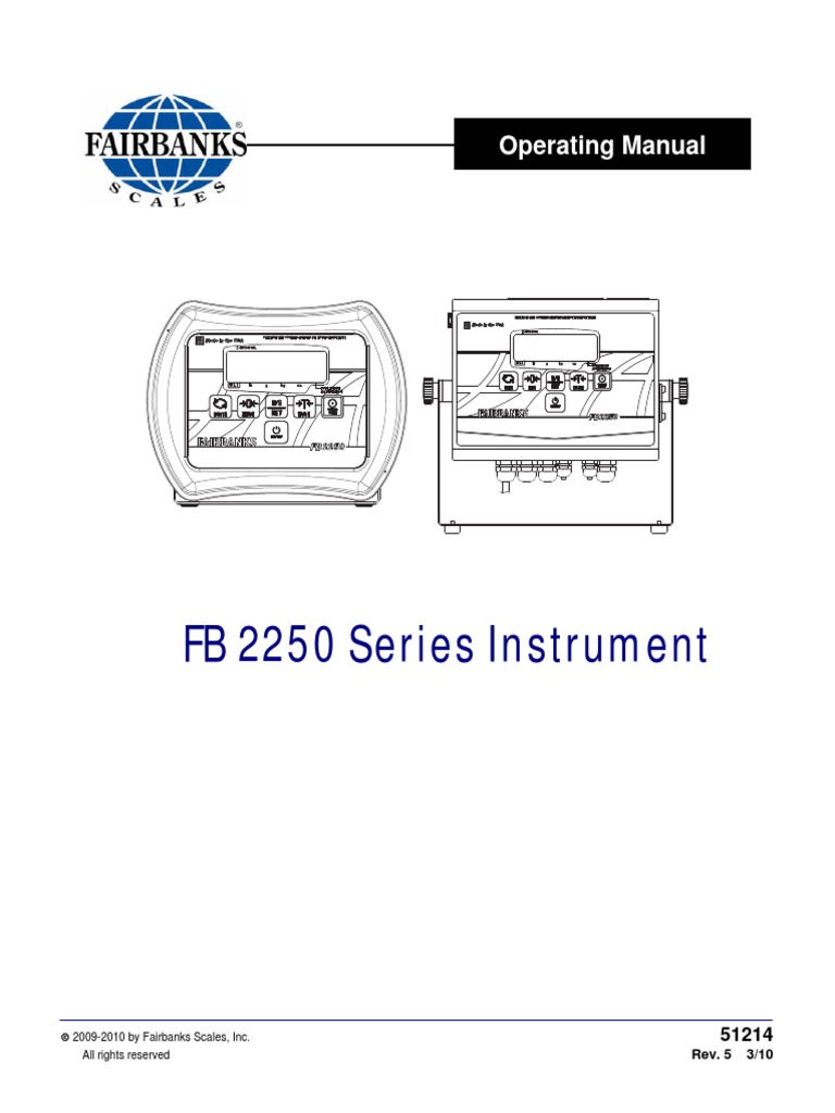 Manual Fairbanks FB 2250 | PDF | Ascii | Weight
