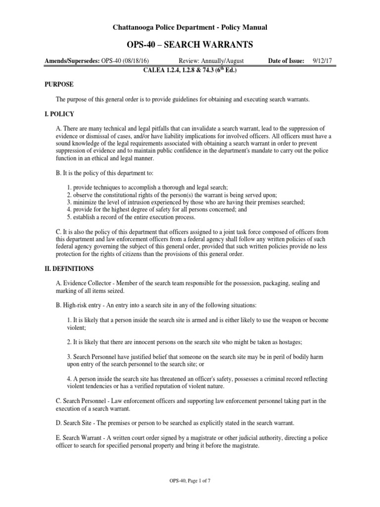 CPD Search Warrants | Search And Seizure | Search Warrant