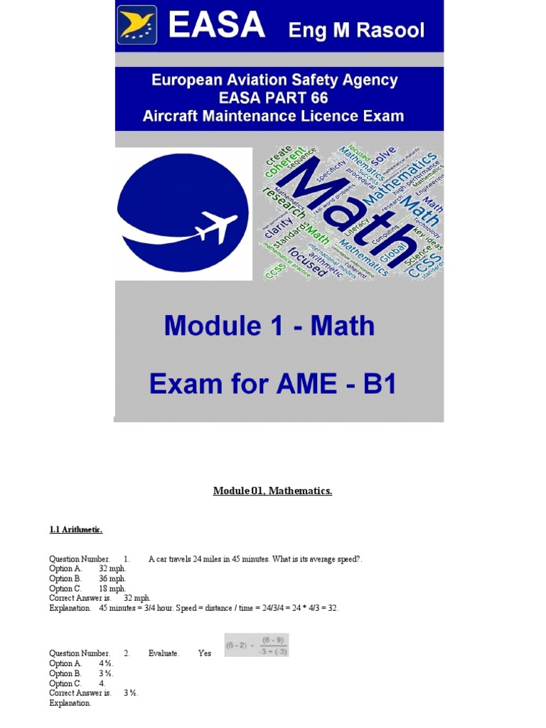 EASA Exam - Module 01 Math | PDF | Area | Pi