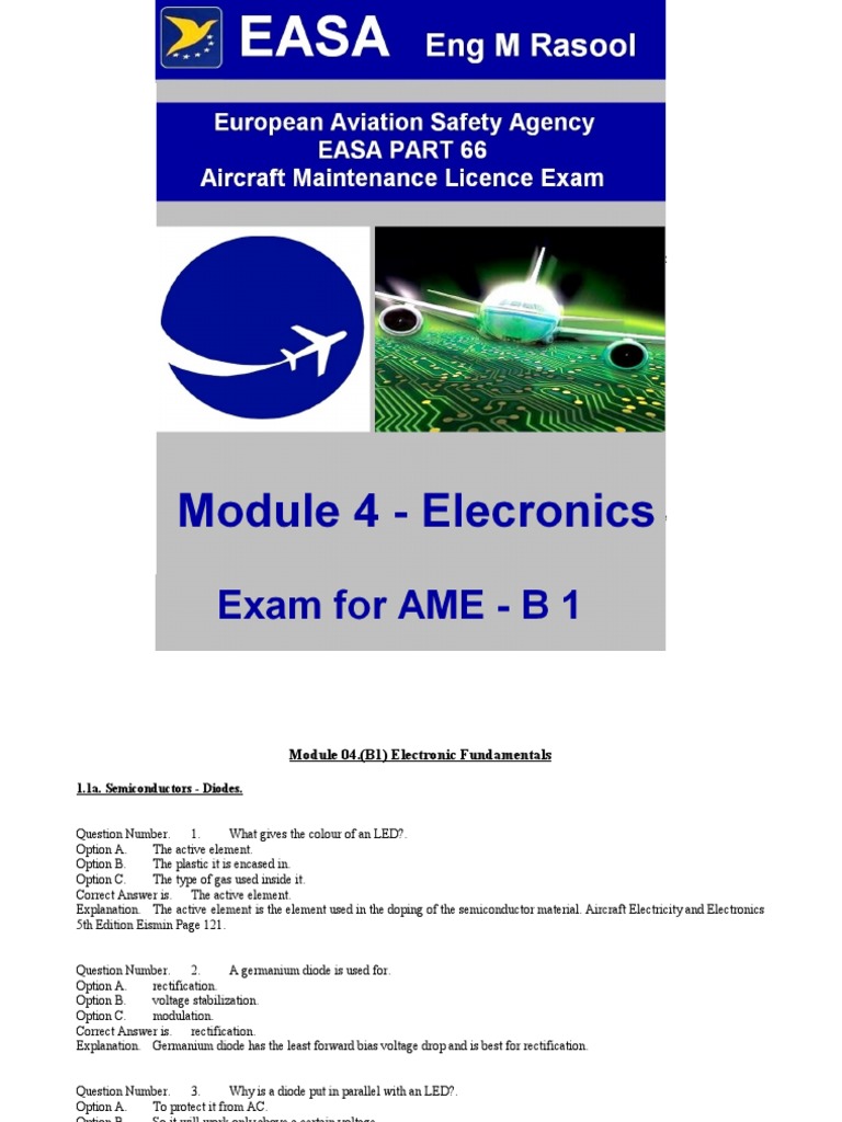 Easa Exam Module 04 Electronics Pdf P N Junction Diode