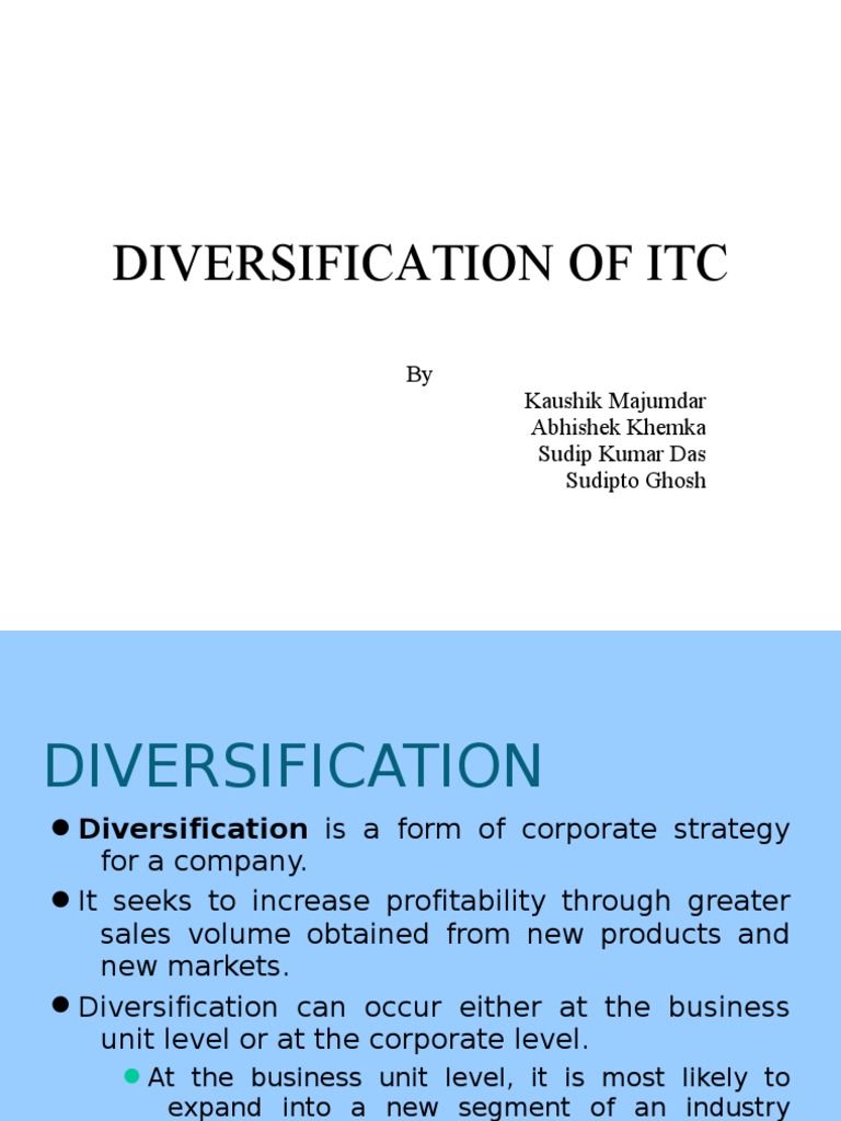 ITC Diversification | PDF | Business | Economies