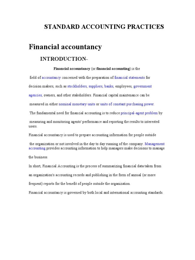 Standard Accounting Practices | PDF | Finance & Money Management