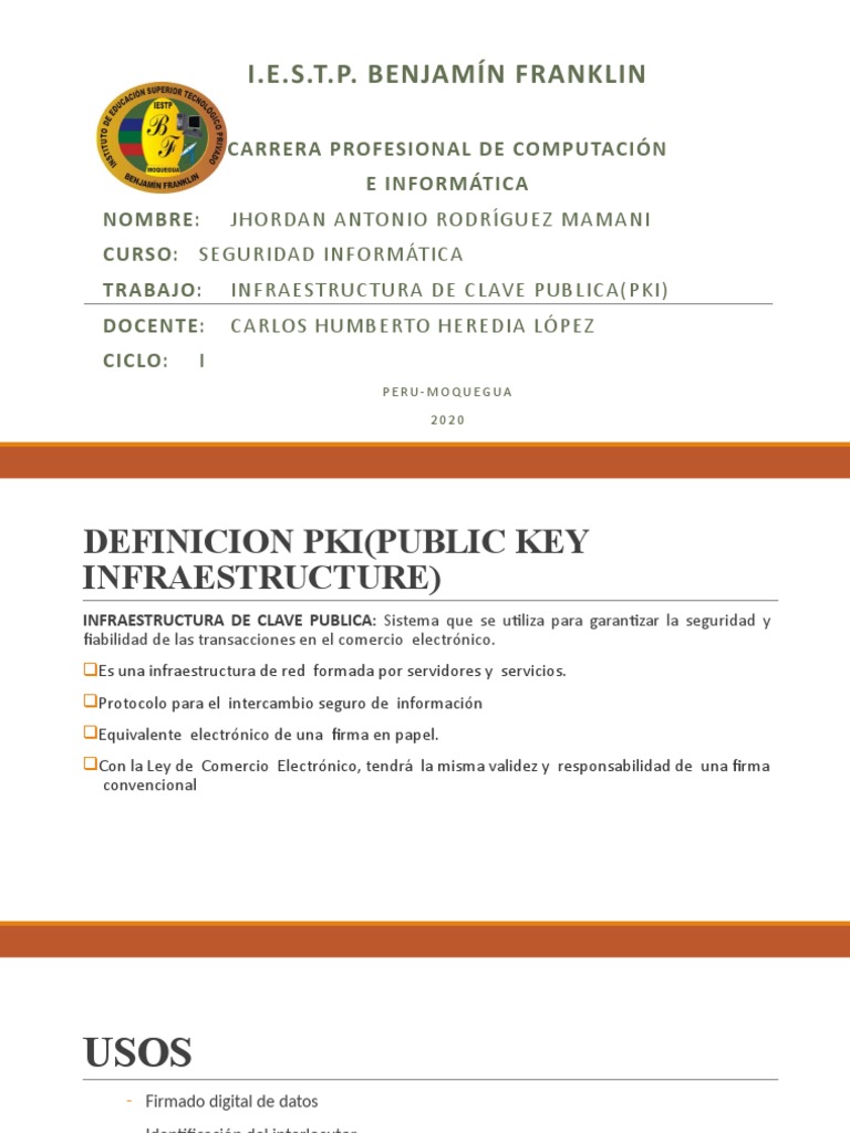 PKI.pptx | PDF | Criptografía de clave pública | Clave (criptografía)
