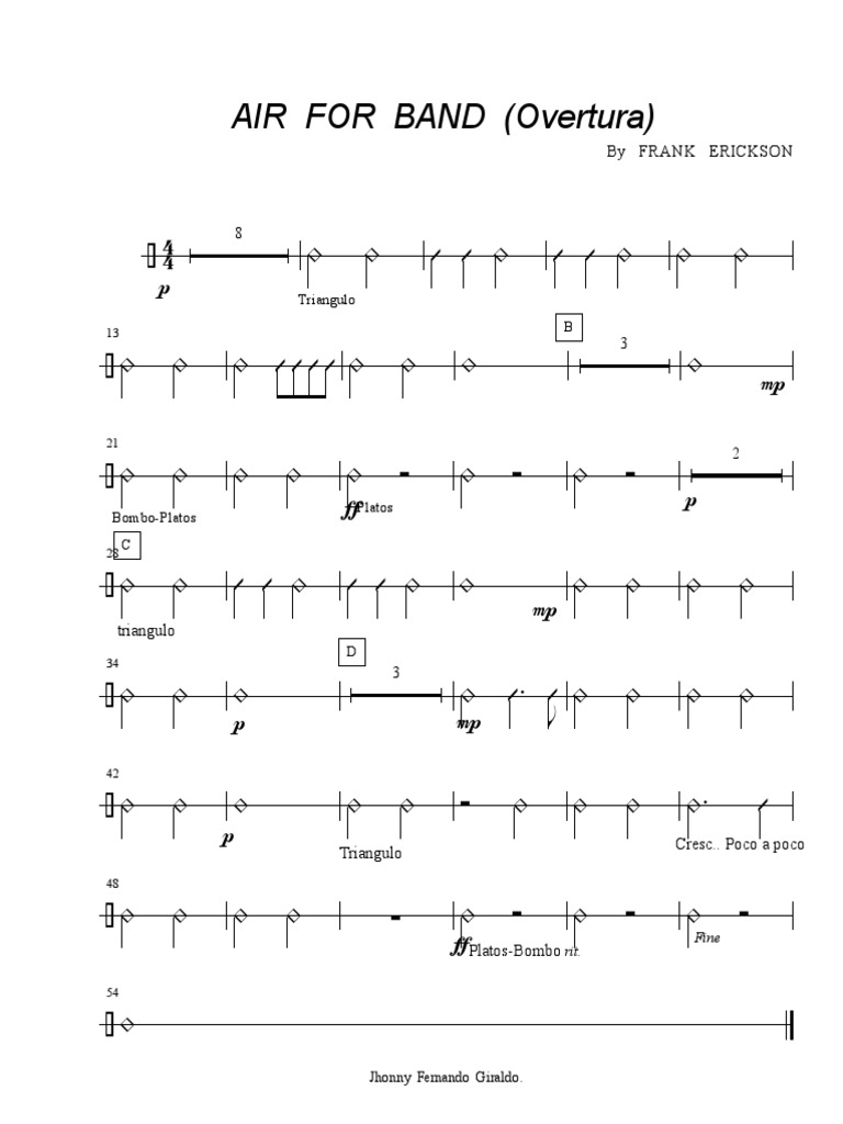 Air for Band Overture by Frank Erickson | PDF