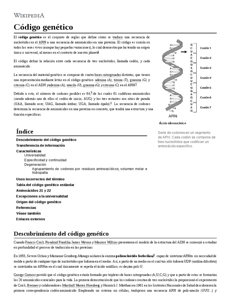 Código Genético | PDF | Codigo genetico | Rna