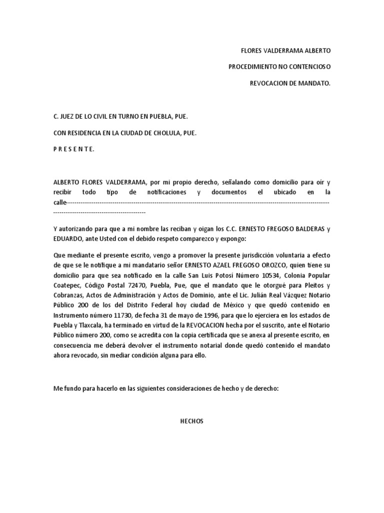 Escrito Revocacion de Poder Ernesto | PDF | Información del gobierno ...