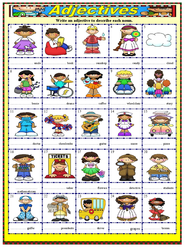 Write An Adjective To Describe Each Noun | PDF