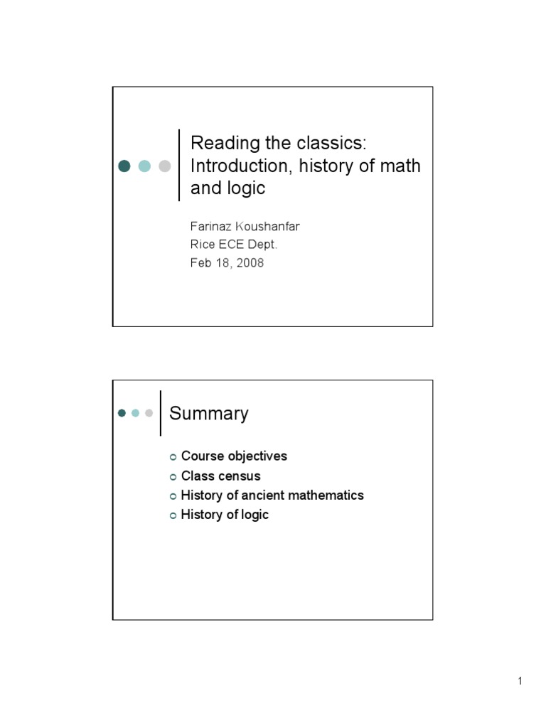 Microsoft Power Point History of Mathematics | PDF | Logic | Teaching ...