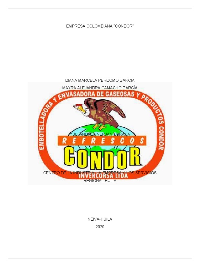Gaseosas Cóndor: Historia y Productos | PDF | Gestión de recursos ...
