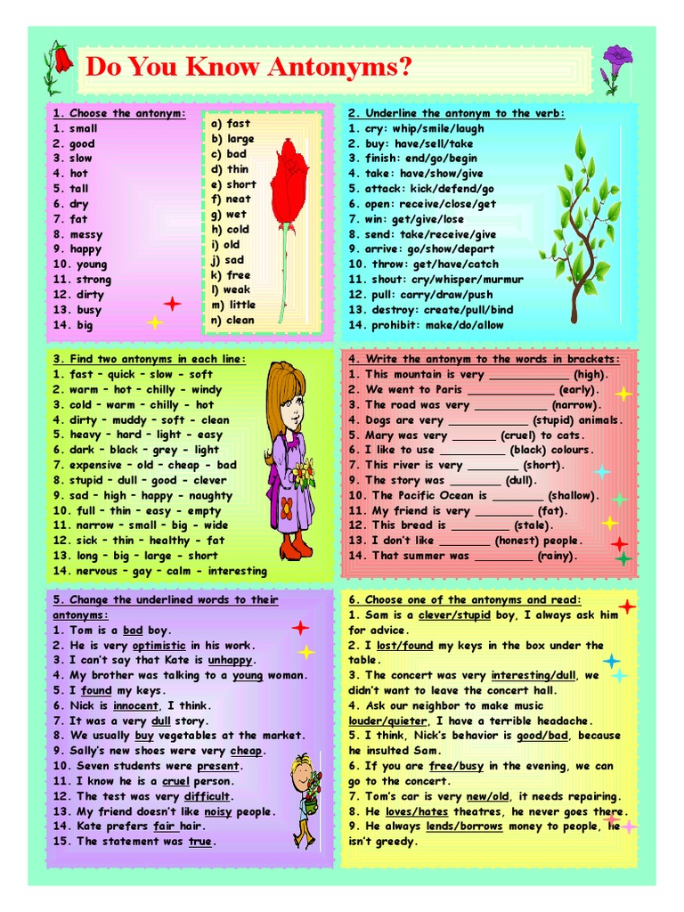 Do You Know Antonyms? | PDF