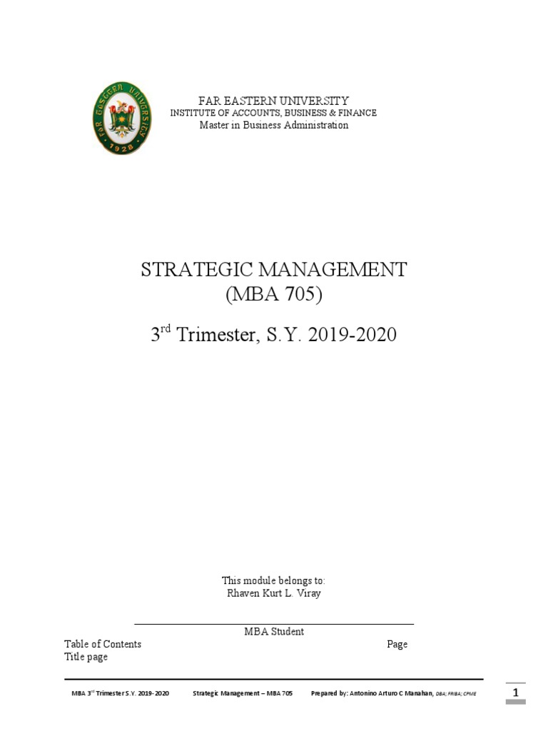 Strategic Management Module 1-3 - RKLV | PDF | Strategic Management ...