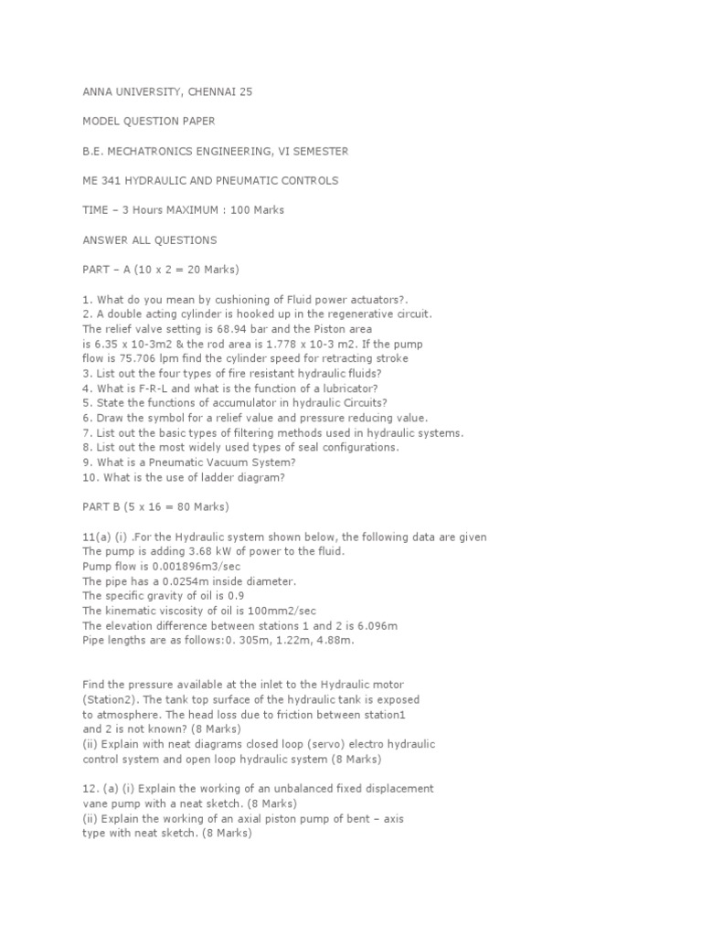 Anna University | PDF | Pump | Machines