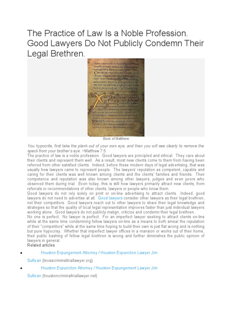 The Noble Practice of Law Explained | PDF | American Bar Association ...