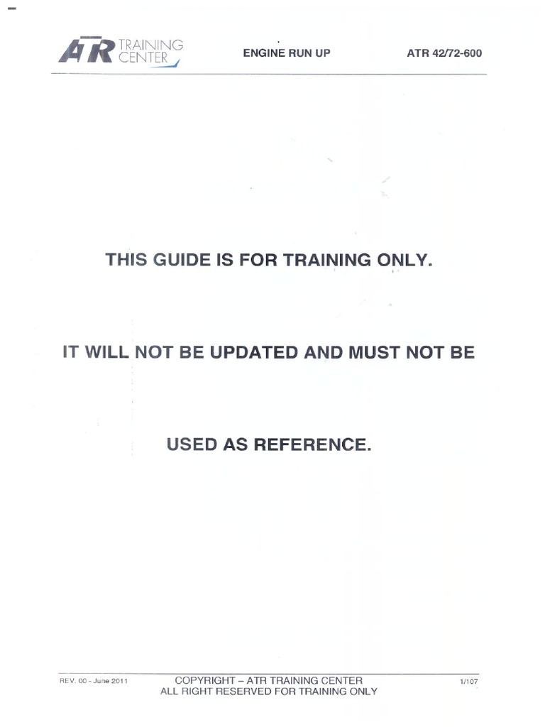 Engine Run Up - ATR 72 - 600 | PDF