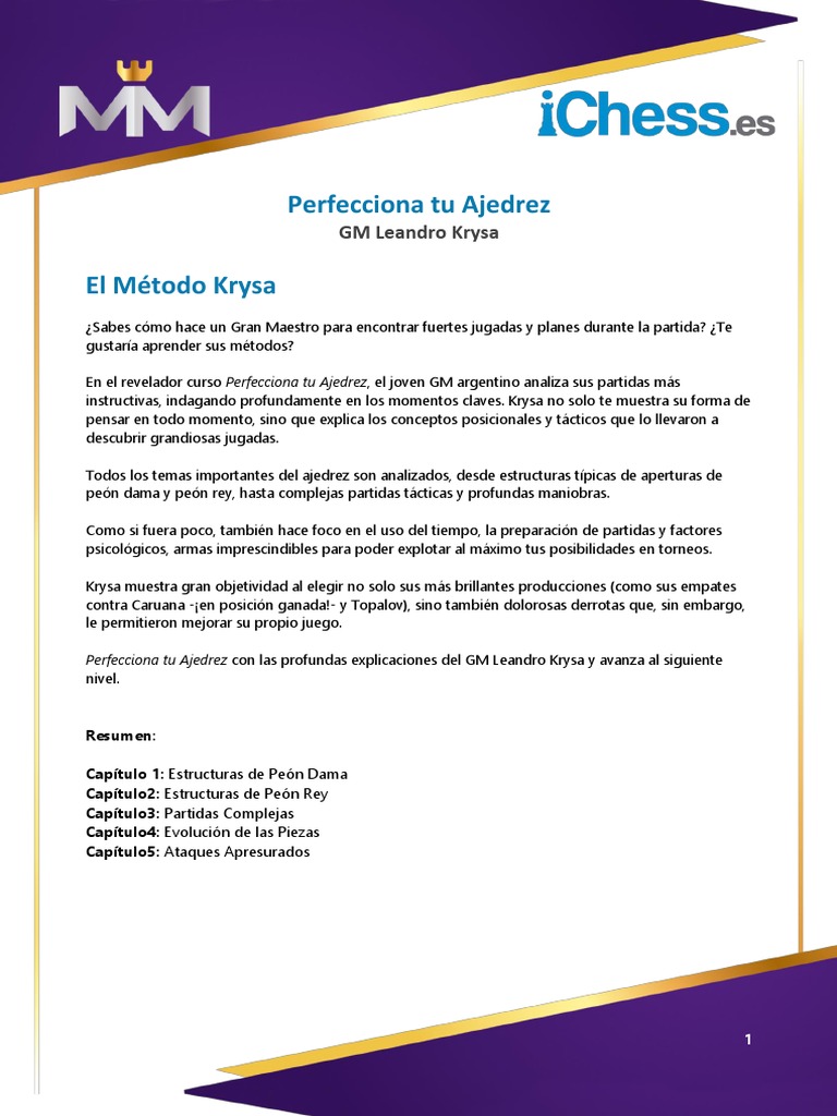 307 - Resumen - Metodo - Krysa | PDF | Aperturas de ajedrez | Juegos de mesa