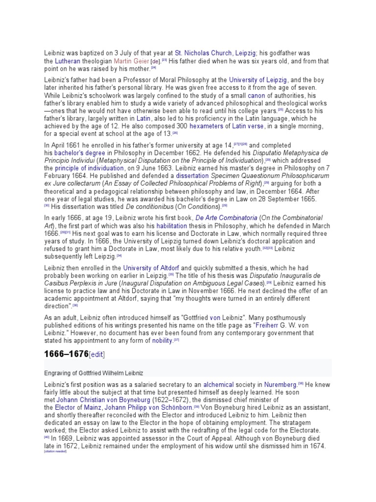 Martin Geier: de Arte Combinatoria | PDF | Gottfried Wilhelm Leibniz ...