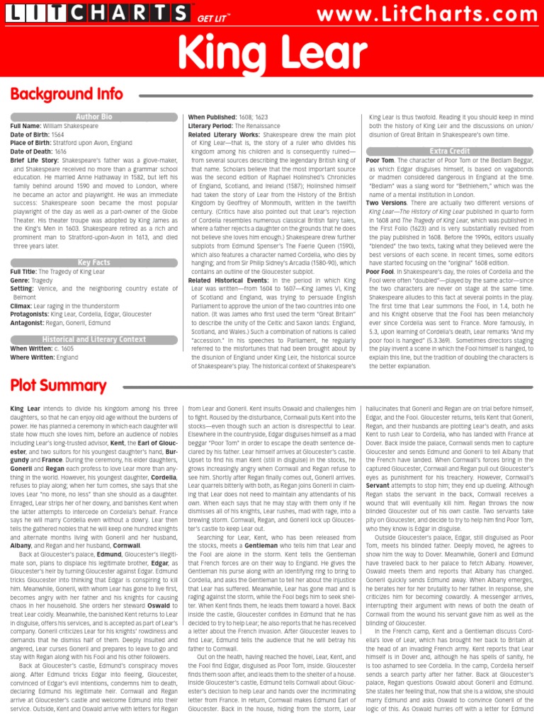 King Lear: Background Info | PDF | King Lear | William Shakespeare