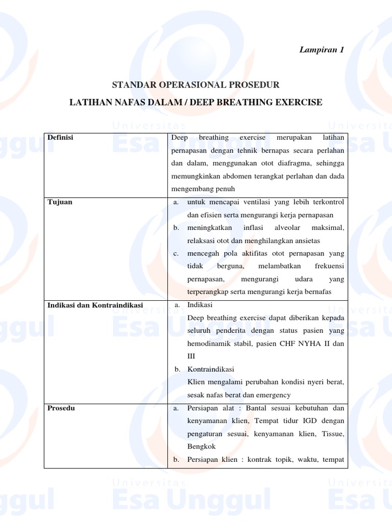 UEU-Undergraduate-13923-lampiran 1 SOP Deep Breathing Exercise - Image ...
