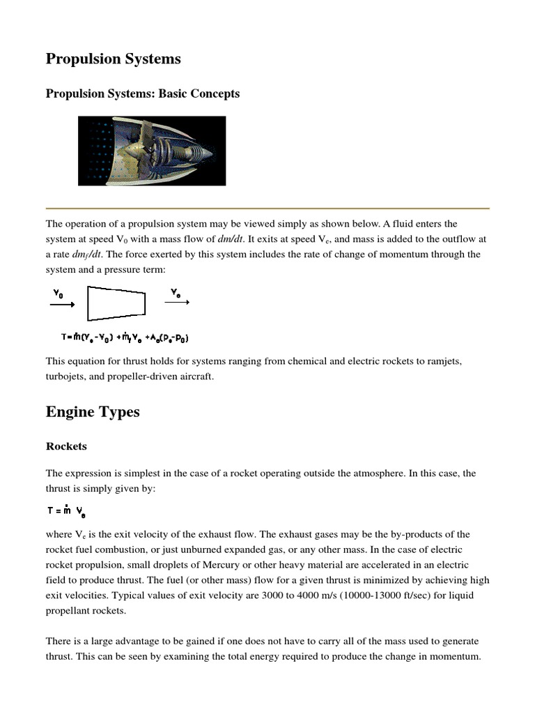 Propulsion Systems Overview | PDF | Jet Engine | Gas Technologies